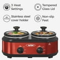 Royalcraft Double Slow Cooker,2 Pot Small Mini Crock Buffet Servers and ...