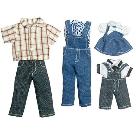 Dollhouse Modern Family Denim Outfits Miniature 1:12 Scale Dolls ...