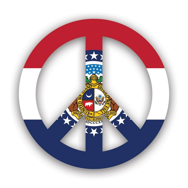 Missouri Flag Peace Symbol Sticker Decal - Self Adhesive Vinyl ...