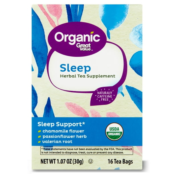 Great Value Organic Sleep Tea Bags, 1.07 oz, 16 Ct, - Walmart.com