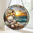 Coastal Seashell Window Suncatcher with Stained Glass Effect ...
