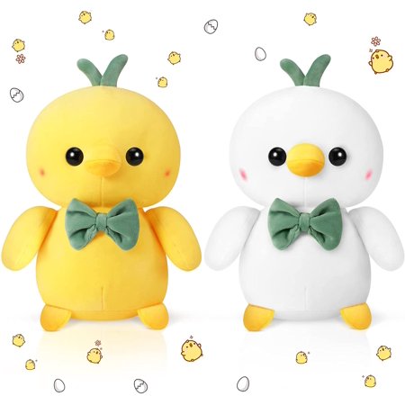 Junmo 2 Pieces Easter Chick Stuffed Animal 11 Inches Cute Plush Chicken ...