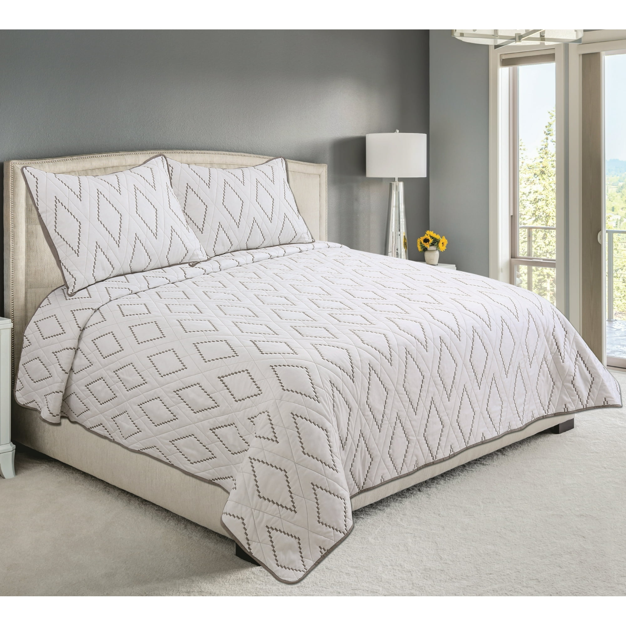 Click here for Marina Decoration Embroidered Stitching Coverlet B... prices