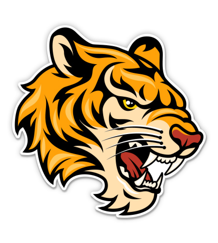 Tiger Retro Tattoo Style - 12" Vinyl Sticker Waterproof Decal - Walmart.com
