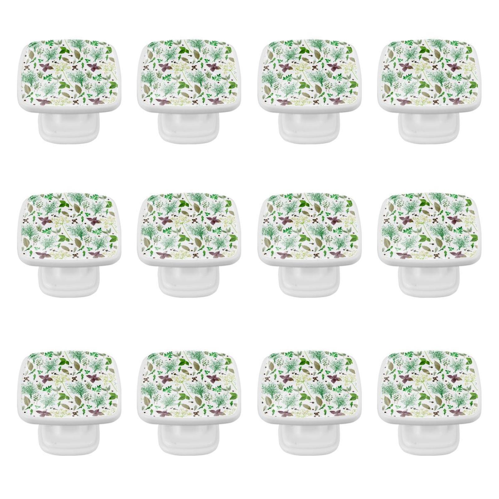 12 Pieces Drawer Pulls Handle Square Wardrobe Cabinet Herbs and Spices ...