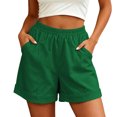 Binmer Women’s Elastic Waist Roll Cuff Shorts with Pockets,Casual Loose ...