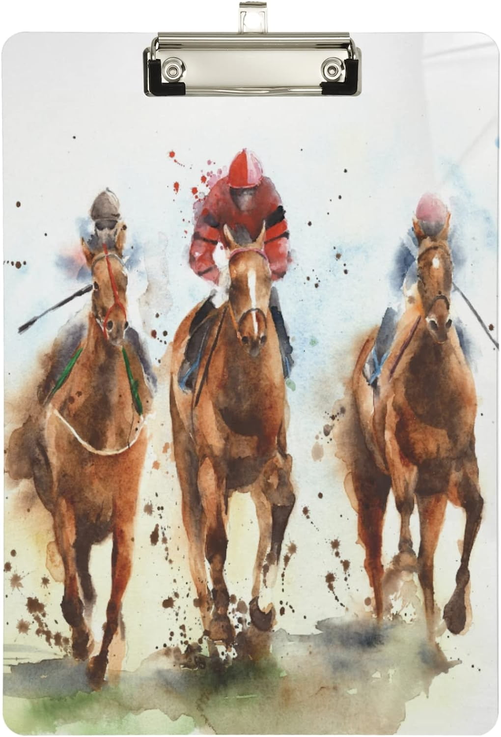 FMSHPON Horse Racing Painting Clipboard Hardboard Wood Nursing Clip ...
