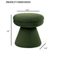 Contemporary Green Teddy Fabric Mushroom Shaped Round Accent Stool ...