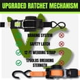 Retractable Ratchet Straps 1 Inch x 12 Heavy Duty Tie Downs Auto ...