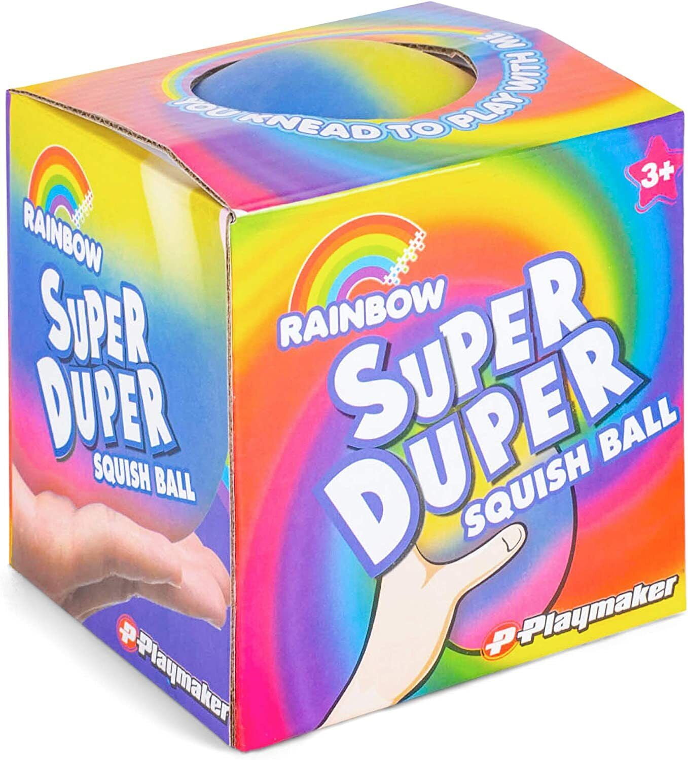 Playmaker Rainbow Super Duper Squish Squeeze Ball Fidget Toy Stress 4 ...