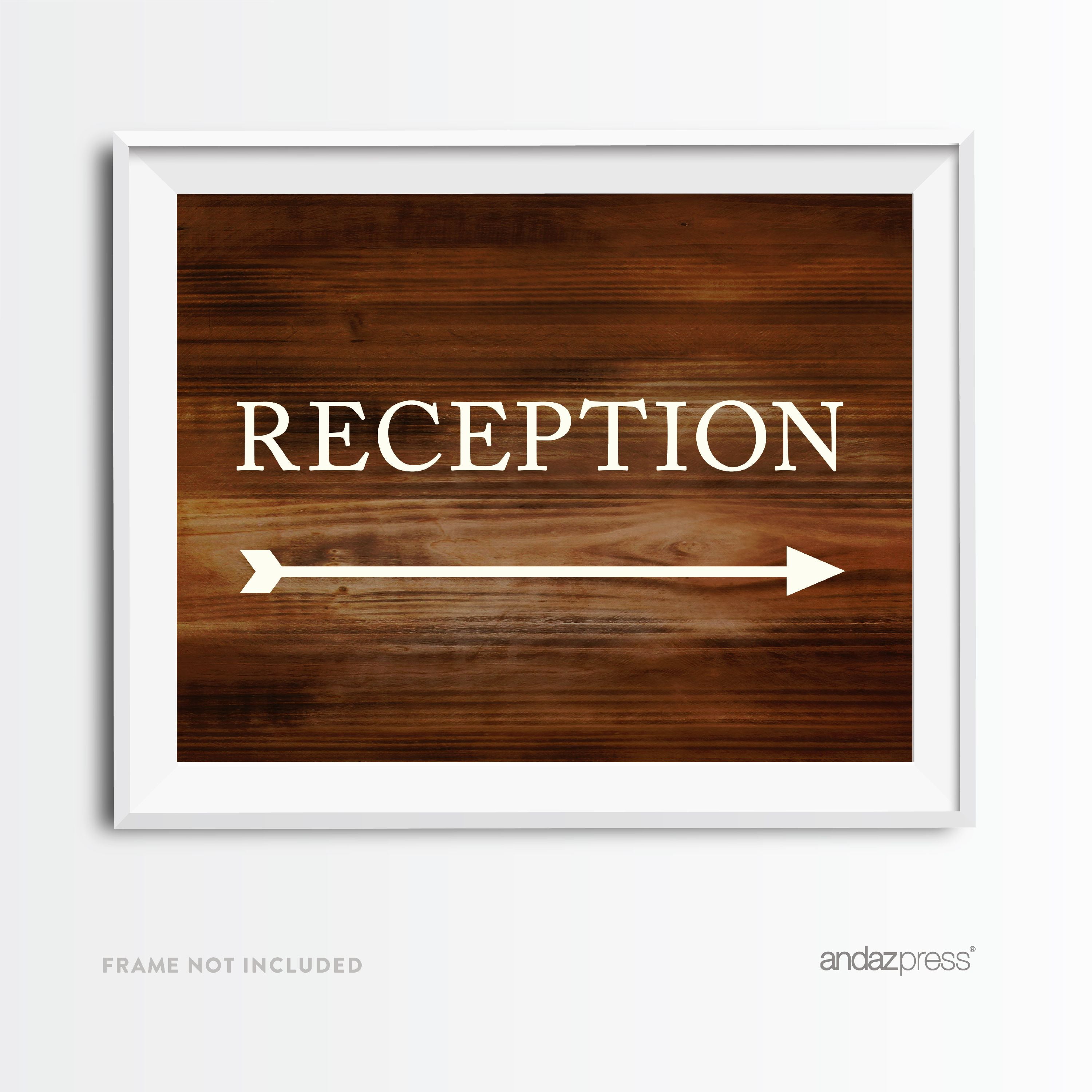 Reception Rustic Wood Wedding Party Directional Signs, Double-Sided ...
