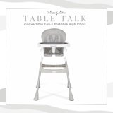Dream On Me Portable 2-In-1 Table Talk High Chair, Gray - Walmart.com