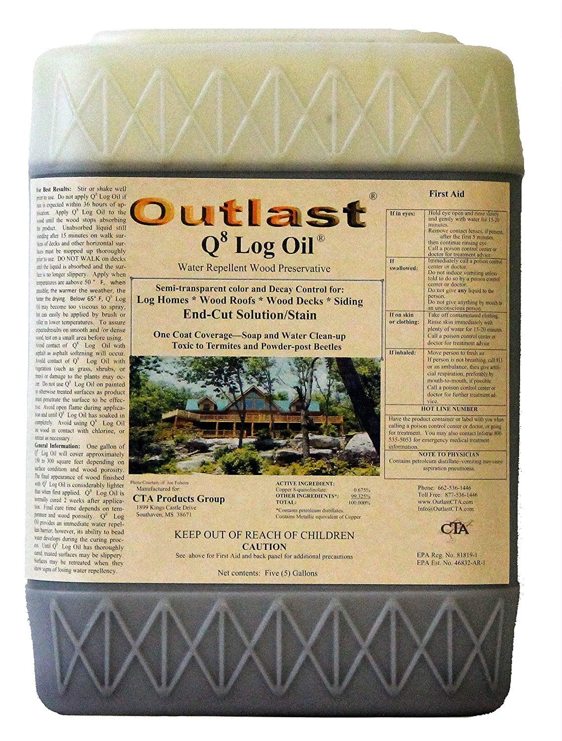 Outlast Q8 Log Oil 5 Gallon Pail Natural Base - Walmart.com