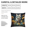Cushion Covers Cat Sitting Among Flowers Farmhouse Pillow Cover 16"x16 ...