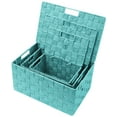 Weave Stackable Basket Set, 3 Pieces - Aqua - Walmart.com