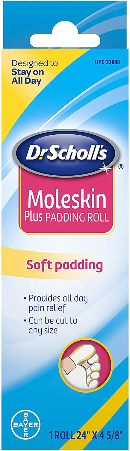 Dr. Scholls Moleskin Plus Roll Padding, 24 in x 4 5/8 in - 1 Ea, 3 Pack ...