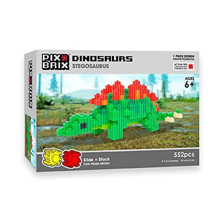 Pix Brix Pixel Art Puzzle Bricks - Dinosaur Series, Stegosaurus ...