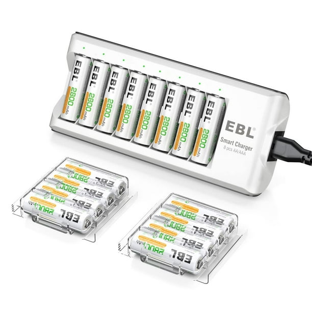 EBL AA Rechargeable Batteries,16-Pack Double A Battery (ProCyco 2800mAh ...