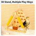 Triangular Wooden Bird Play Stand, Rice Ball Bread Style Parrot Perch ...