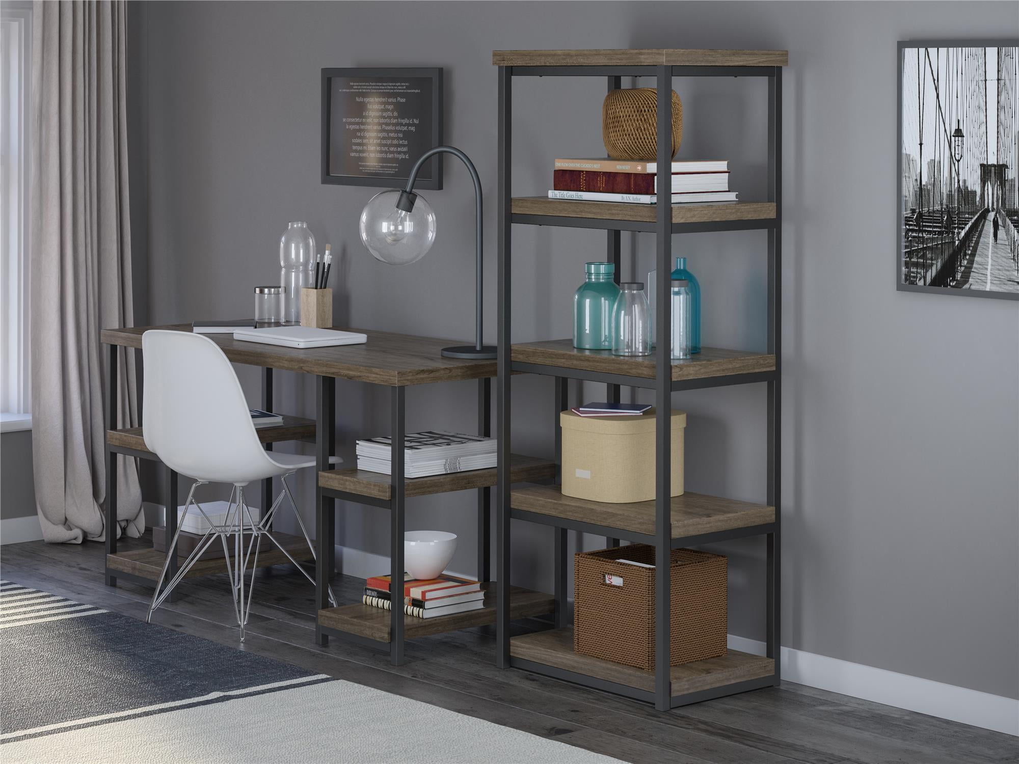 Ameriwood Home Arris Bookcase, Weathered Oak - Walmart.com