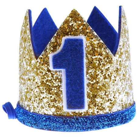 Kisangel Baby Boy 1st Birthday Crown Hat & Headband Kids Birthday Party ...