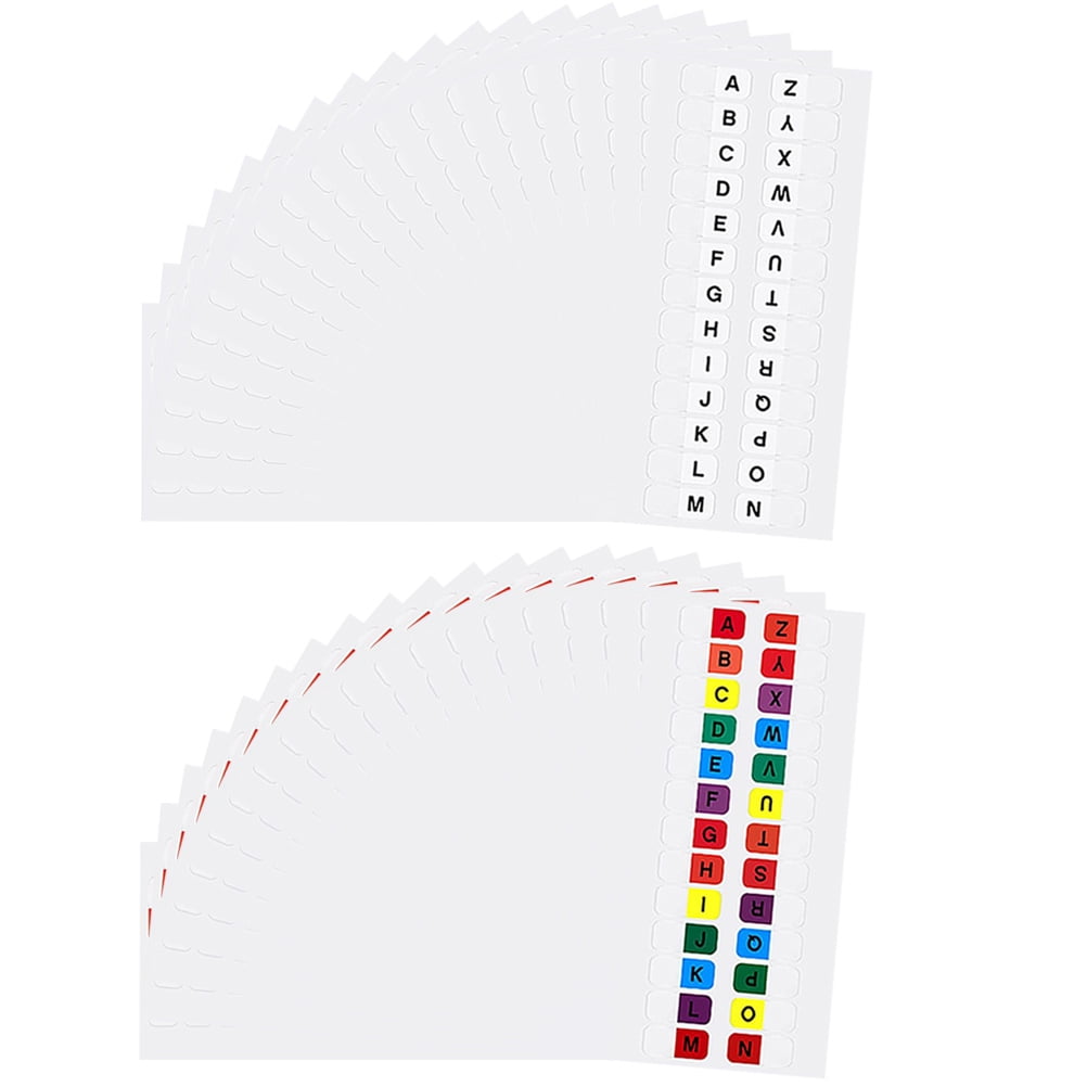 40 Sheets Page Markers Tabs Alphabet Tabs Plastic Notebook Alphabetical ...