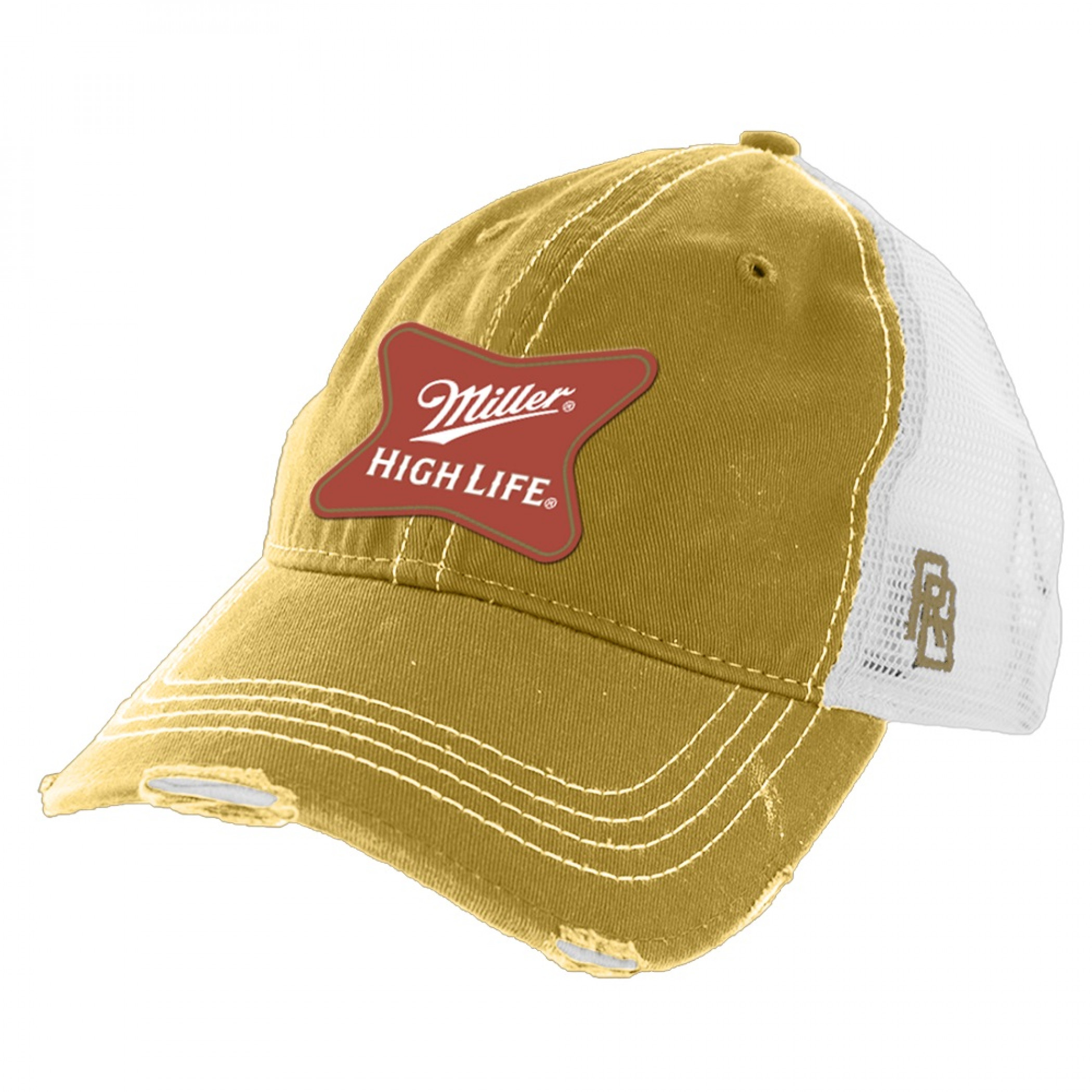 Baseball Caps Miller High Life Gold Torn Mesh Retro Brand Trucker Hat ...