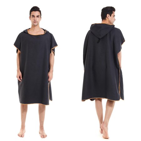 Adults Beach Towel Robe Baggy Hoodie Quick Dry Poncho Bathrobe ...