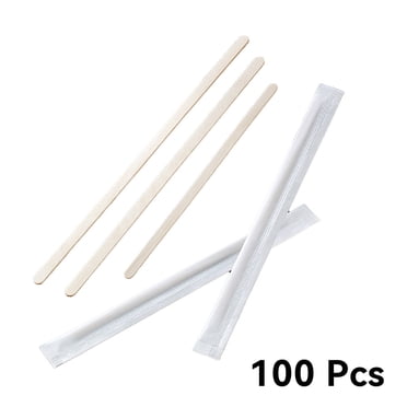 NOGIS 7.5 Inch 200 Pcs Paper Wrapped Coffee Stirrers, Individually ...