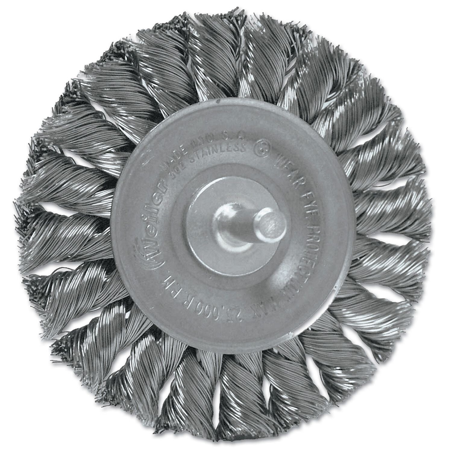 Standard Twist Knot Wire Wheel, 3 in D x 3/8 in W, .014 in Steel Wire ...
