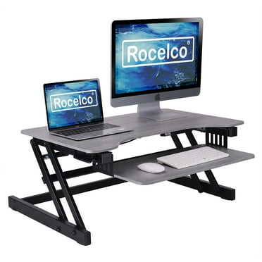 Rocelco 46" Large Height Adjustable Standing Desk Converter, Quick Sit ...