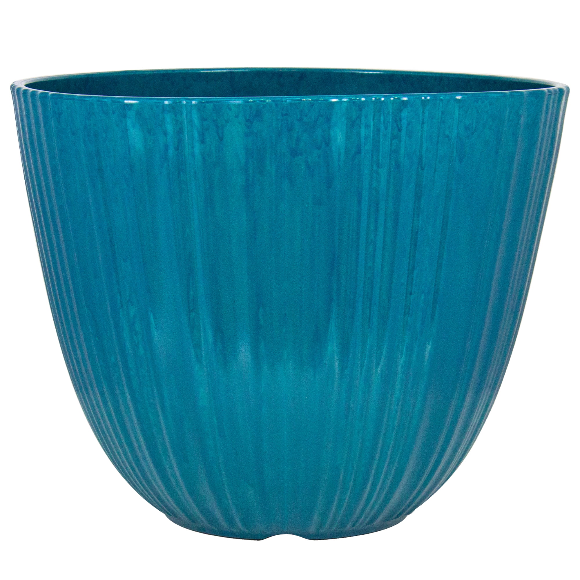 Better Homes & Gardens 15in Florestra Teal Plastic Planter - Walmart.com