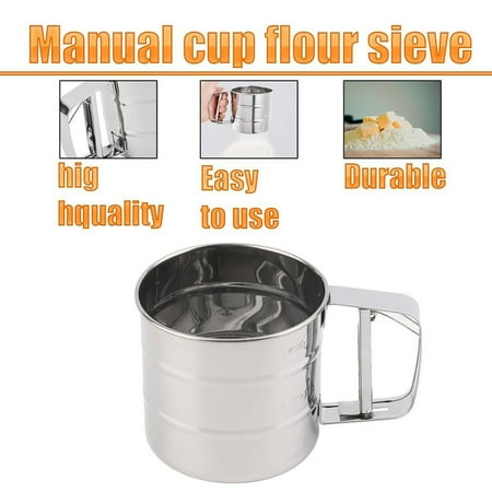 Stainless Steel Manually Flour Strainers Large Double Layer Flour ...