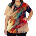 Stralyhd Womens Scrubs Short Sleeve V Neck Modern Pour Ink Splash Print ...