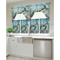 Coastal Sea Turtle Kitchen Curtain and Valance Set 3 Pieces,Rod Pocket ...