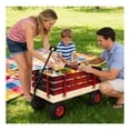 Red Wooden Wagon Cart - Folding Handle, Heavy Duty Outdoor Wagon ...
