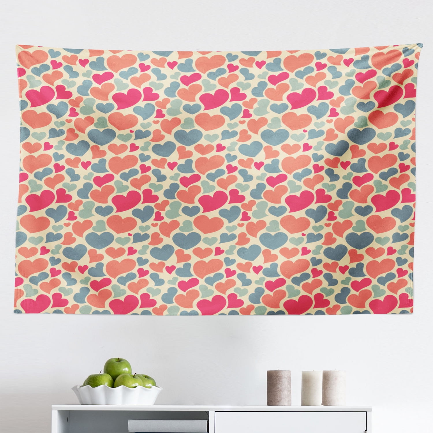 Love Tapestry, Beak Birds Heart Symbols Romance Loving Affection ...