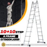 MoNiBloom 19ft 7 in 1 Multi-Purpose Scaffold Ladder, Folding Aluminium ...