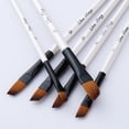 Artist Paint Brush Set, 12 Piece White Nylon Brush Kit for Oil Acrylic ...