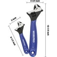 2-Piece Adjustable Wrench Set, 6-Inch & 10-Inch Wide Jaw Black Oxide ...