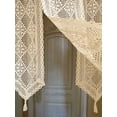 Beige Handmade Crochet Curtain Tiers for Coffee Decor Rustic Boho ...