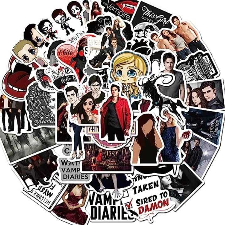 The Vampire Diaries Characters Themed Set of 50 Assorted Stickers Decal ...