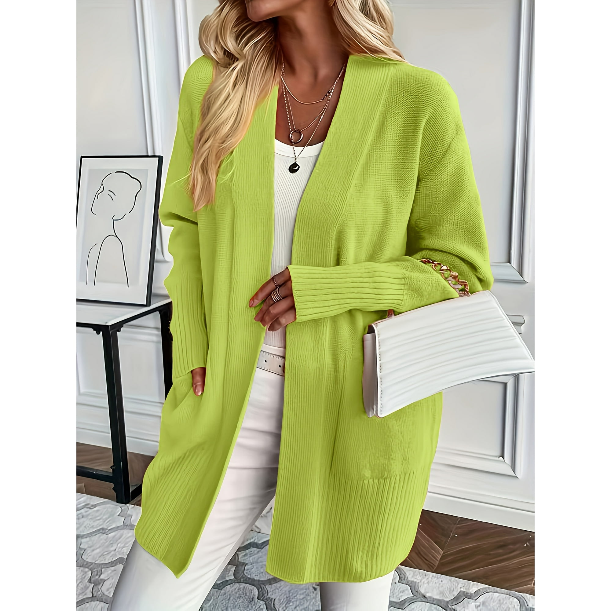 Click here for Yyfashion Solid Open Front Knit Cardigan Casual Lo... prices