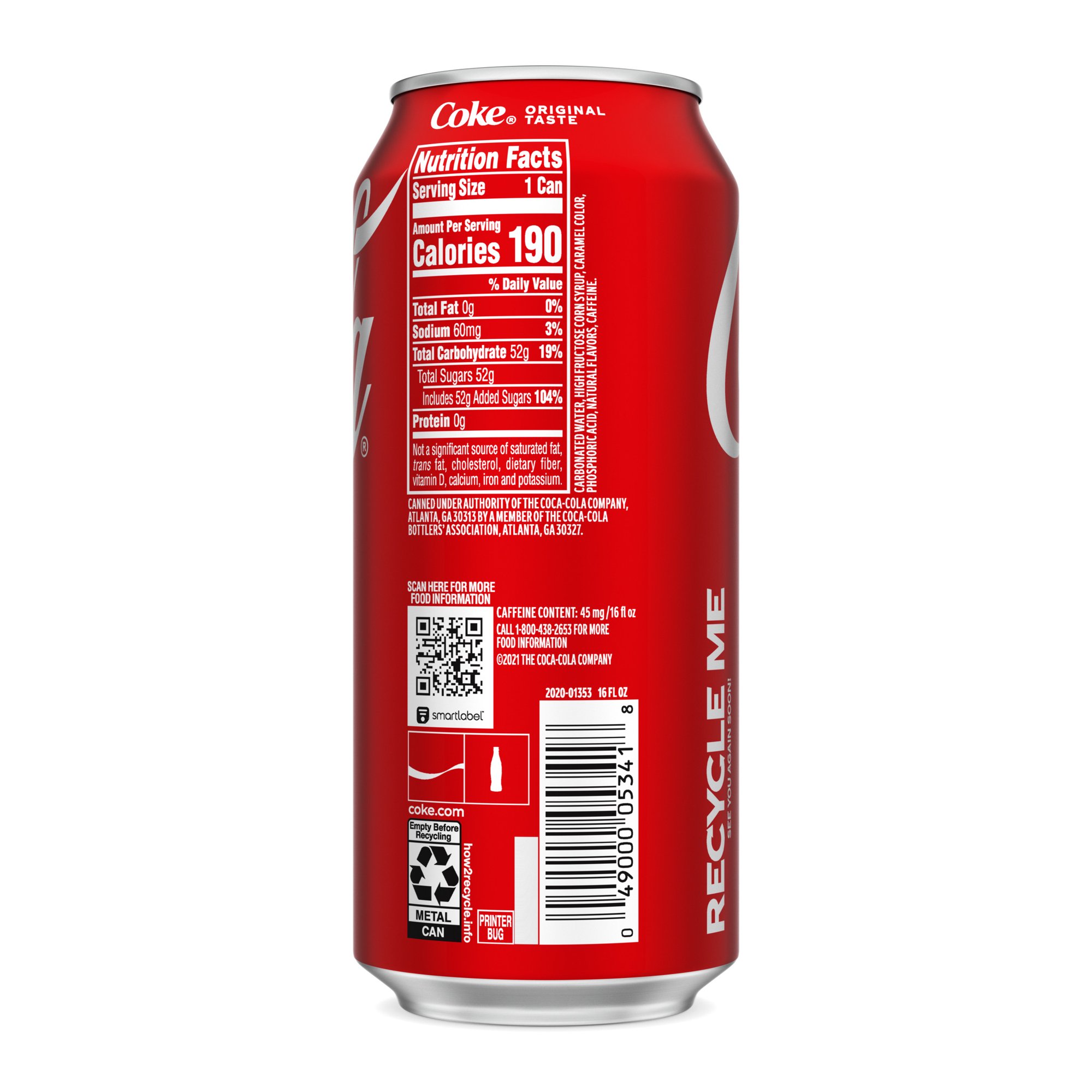 Popular Nutrition Label For Sodas
