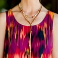The Pioneer Woman Faux Leather and Beaded Multi Layer Lariat Necklaces ...