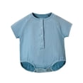 BFHHYA Little Boys Girls Short Sleeve Bodysuits Round Neck Button Down ...