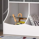 UTEX Kids Toy Box and Bookshelf Combo, Wooden Children's Playroom ...