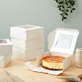 50-Pack 6x6 White Bakery Boxes with Window for Cupcakes, Cakes, Cookies ...