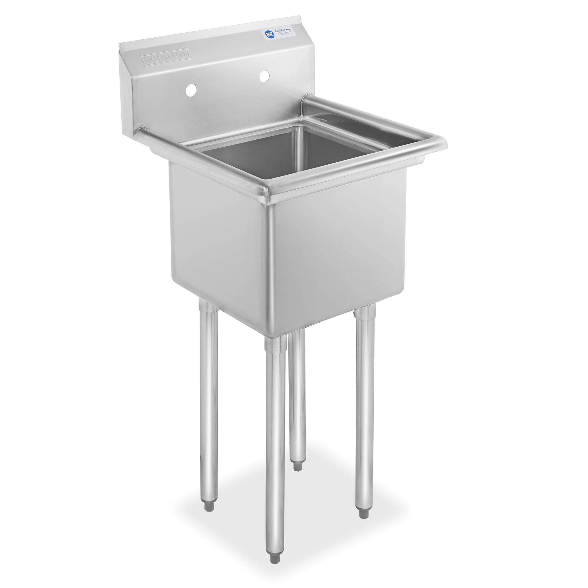 GRIDMANN Stainless Steel Utility Sink with 15" x 15" Bowl, NSF ...