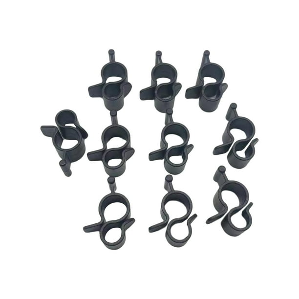 10 Pieces Awning Clips Standard Camping Travel Black Rope Clamp Tent ...